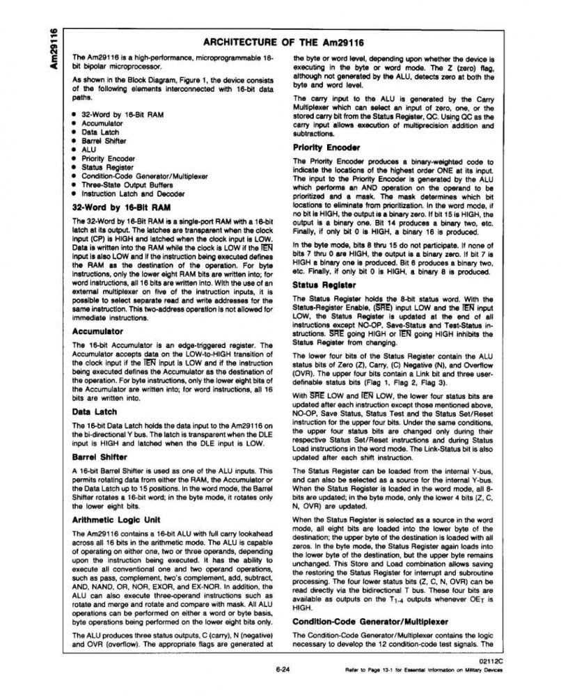 AM29116DC datasheet page 6