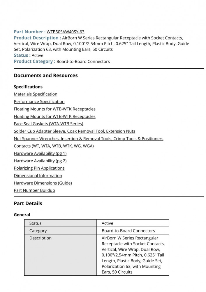 WTB50SAW40SY-63 technical document image 1