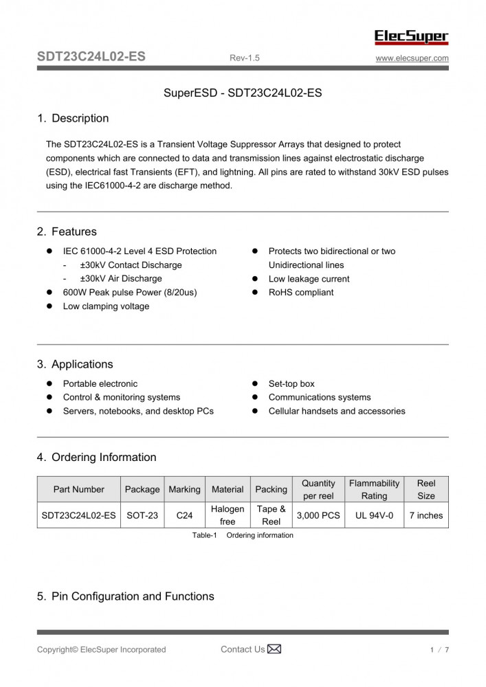SDT23C24L02-ES datasheet page 1