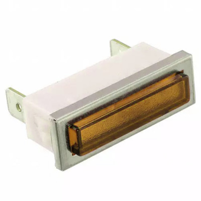 Neon Panel Mount Indicator Amber 1.28″x.40″ Rectangular 125V Tab Terminals for sale