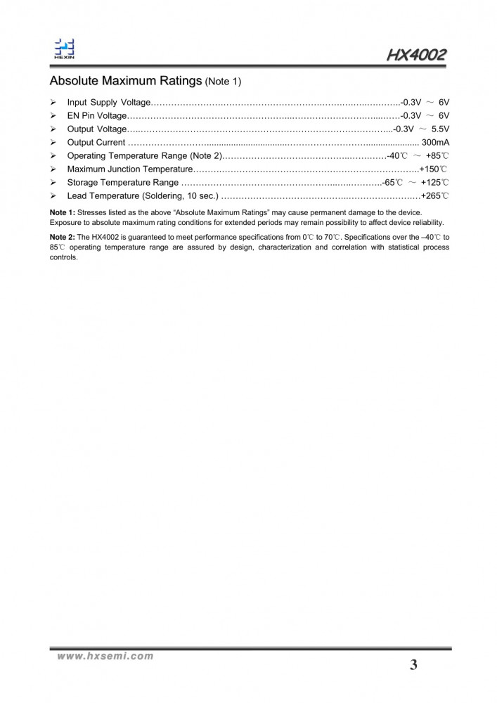 HX4002-MFC datasheet page 3