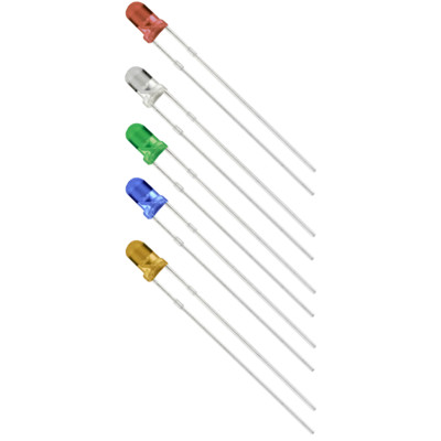 LED Through Hole 3mm (T-1) White Built-in resistor 0.29 nm/0.31 nm 4000 mcd 12VDC for sale