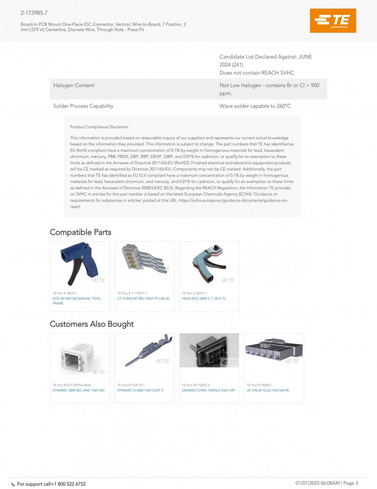 TE Connectivity 2-173985-7 technical document page 3