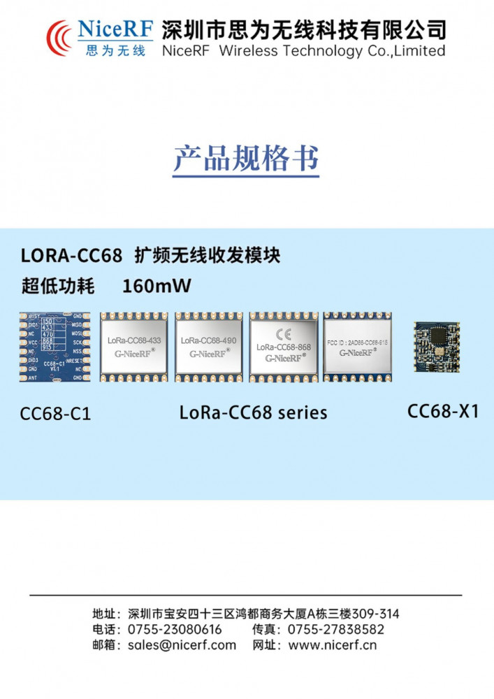 LORA-CC68 datasheet page 1