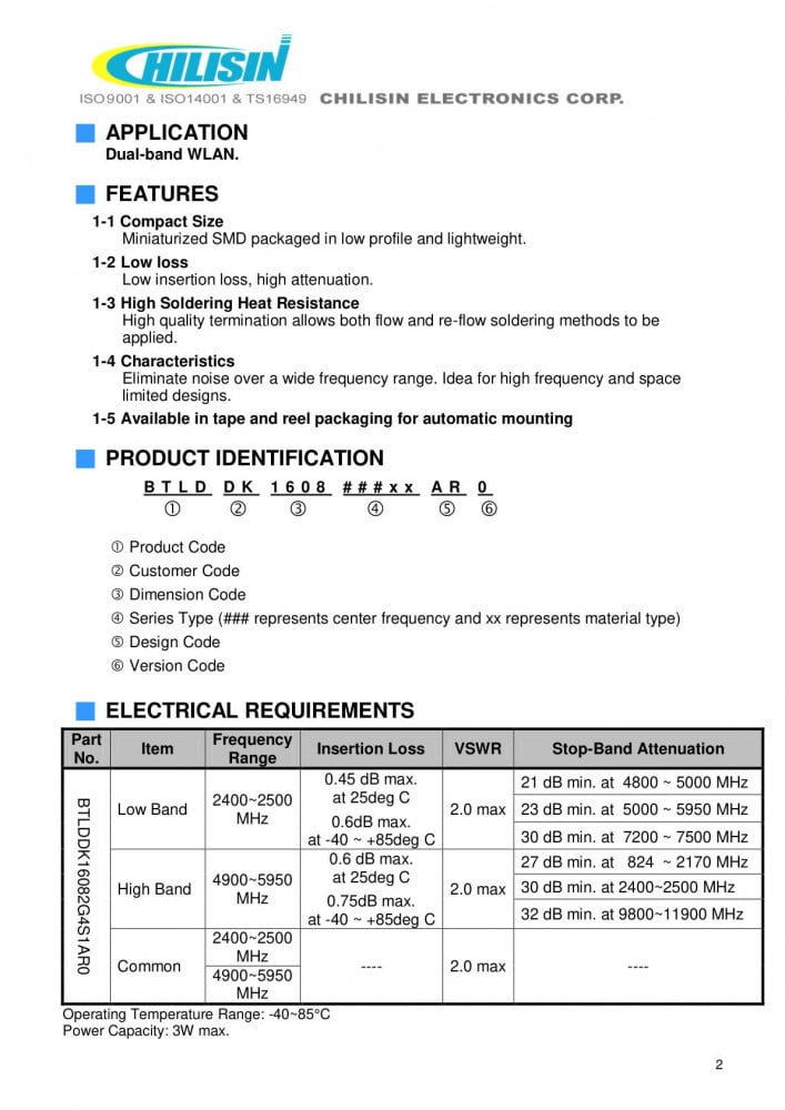 BTLDDK16082G4S1AR0 specification page 2