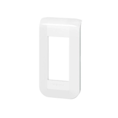 Plate 1 module 1/2 gang white - Glossy thermoplastic finish - Snap-on flush mounting - Indoor use, IK04 rating for sale