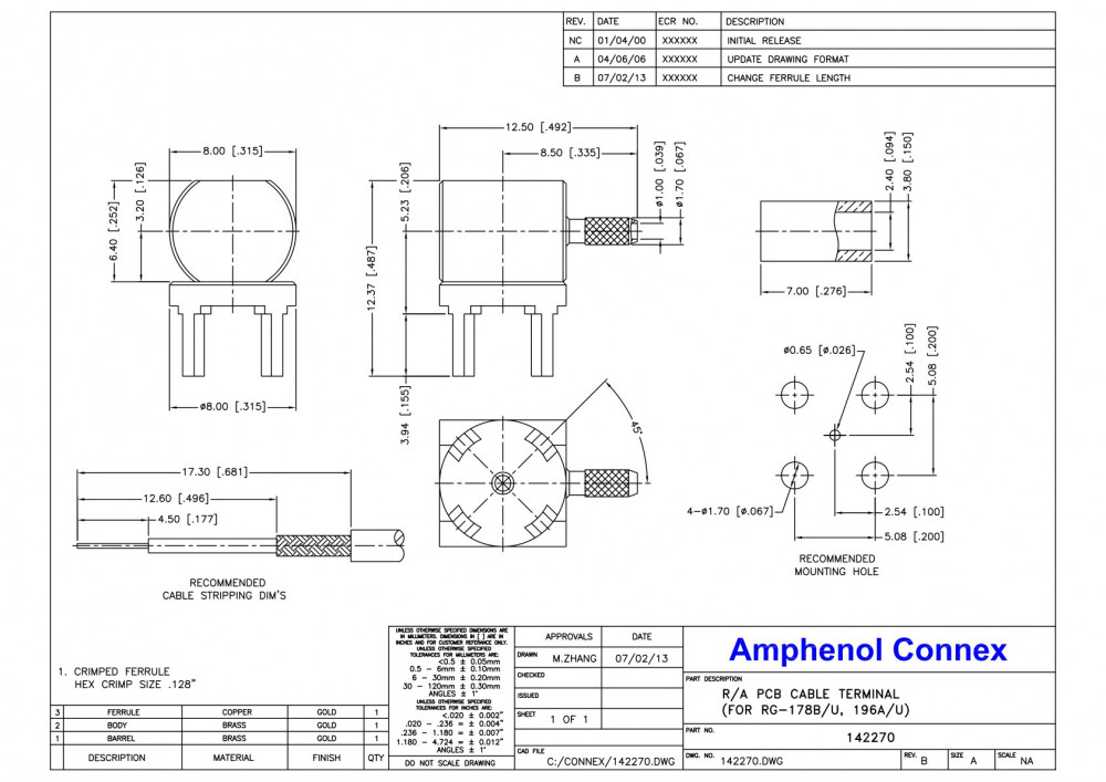 Amphenol Connex 142270 technical drawing preview