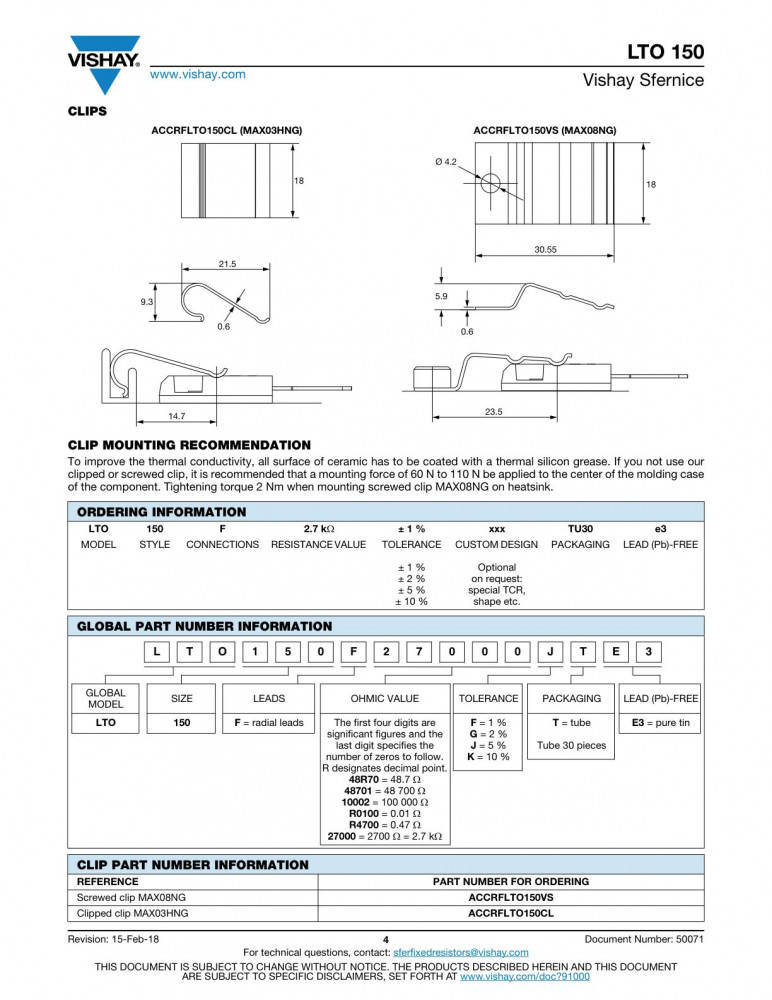 Vishay LTO150 datasheet page 4