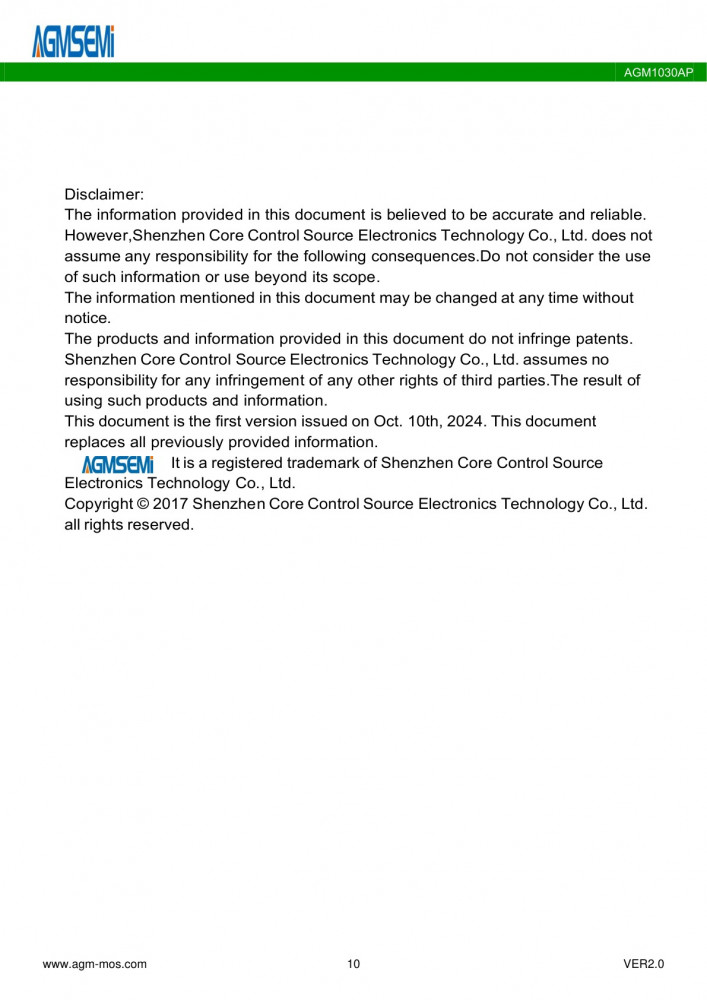 AGM1030AP datasheet page 10