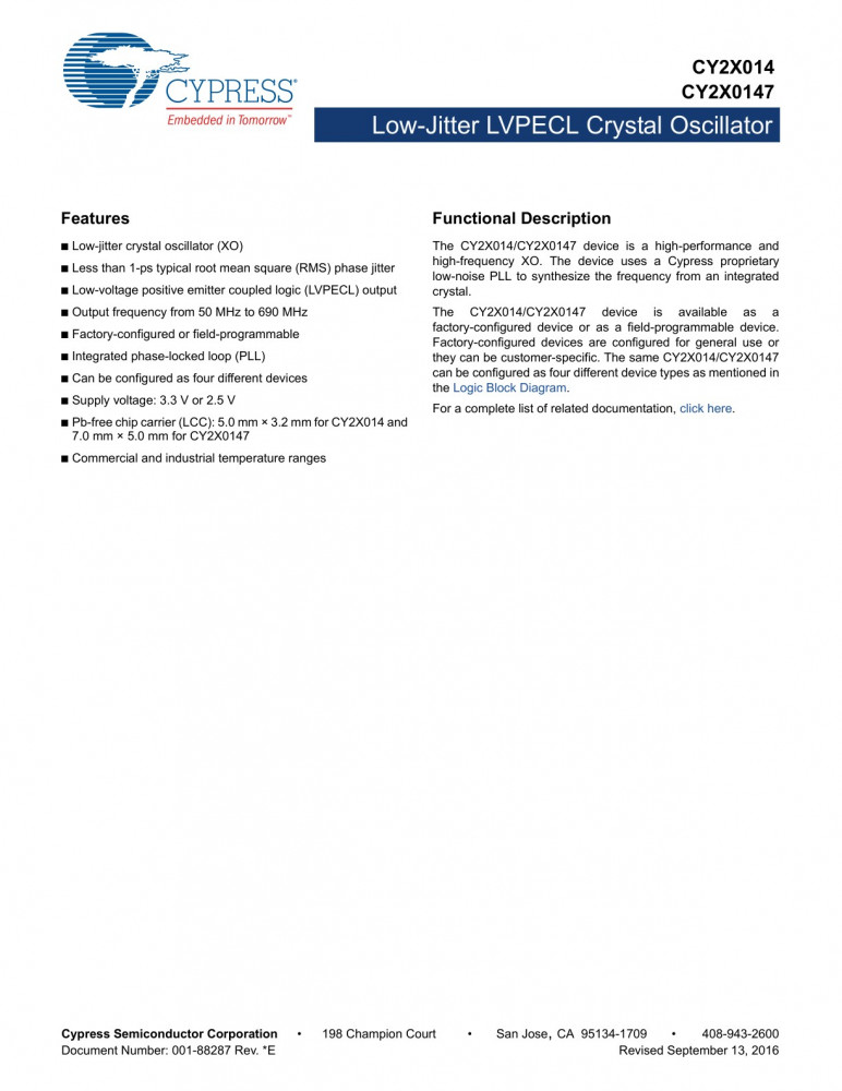 CY2X014 technical document page 1