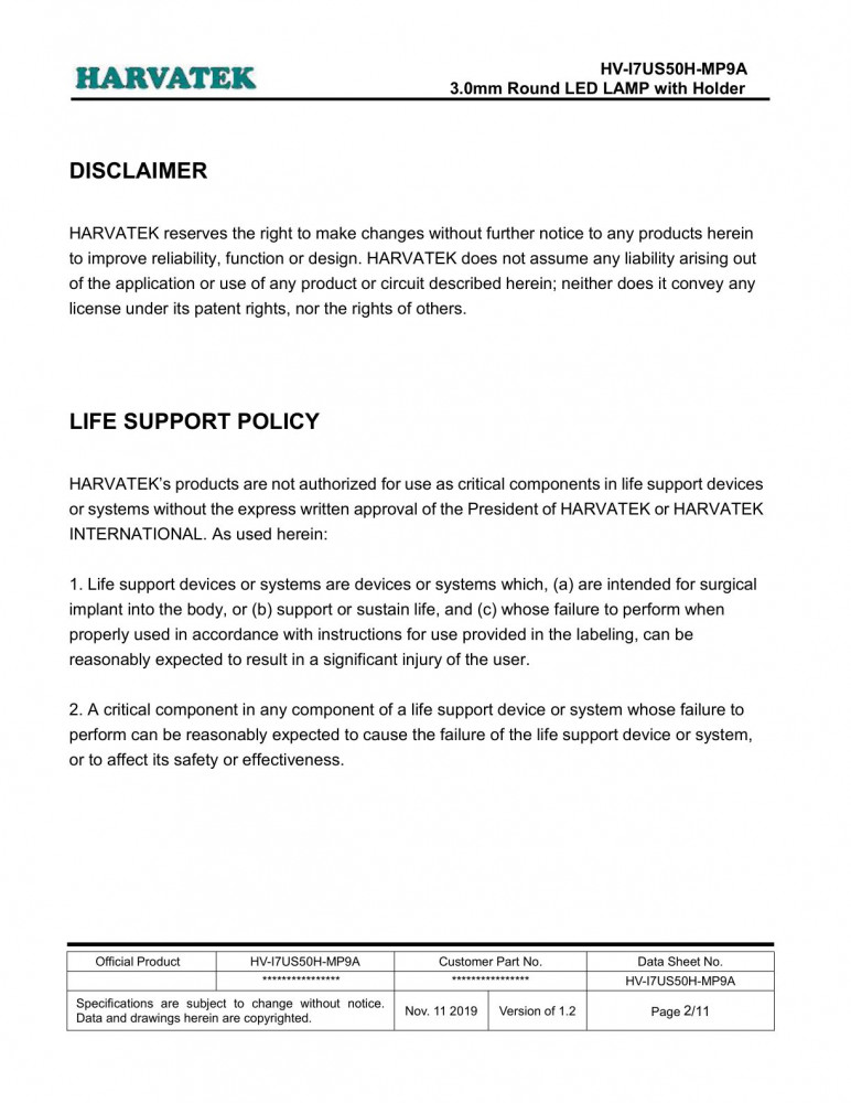 HV-I7US50H-MP9A datasheet page 2