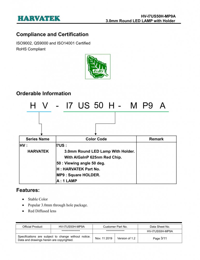 HV-I7US50H-MP9A datasheet page 3