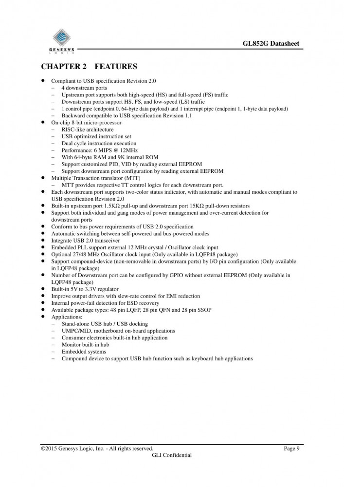 GL852G datasheet page 9