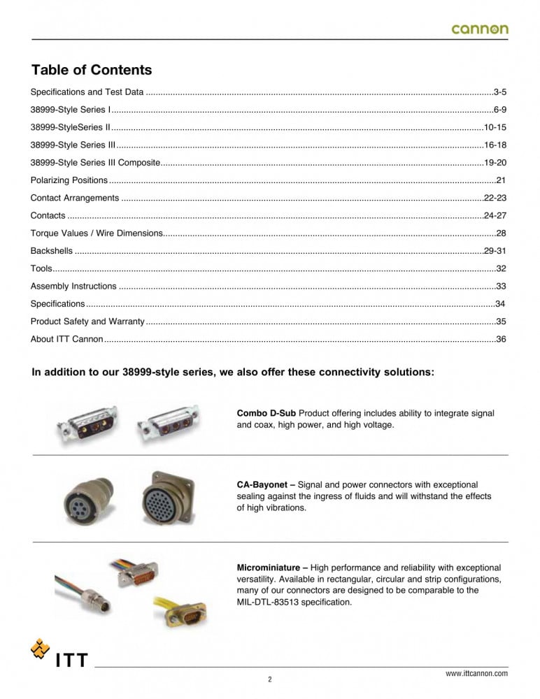 ITT Cannon technical document page 4