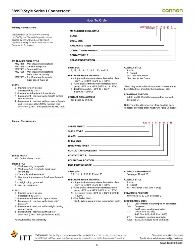 ITT Cannon technical document page 8