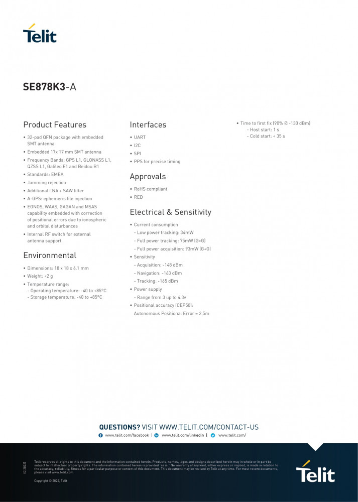 SE878K3-A product documentation page 2