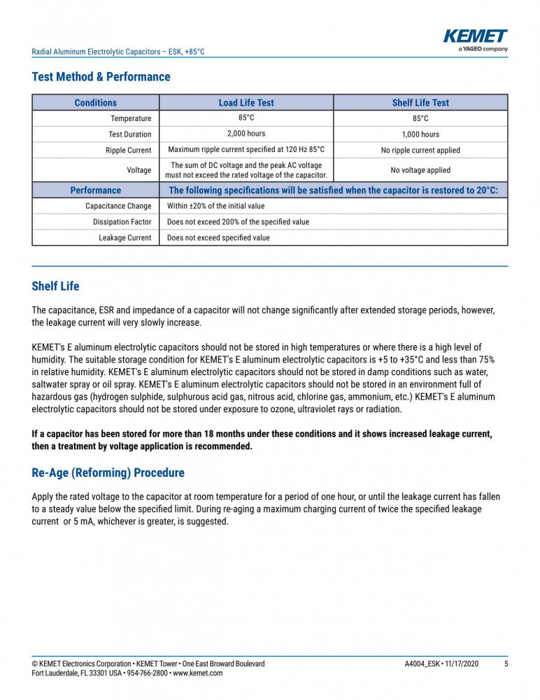 KEMET ESK datasheet page 5