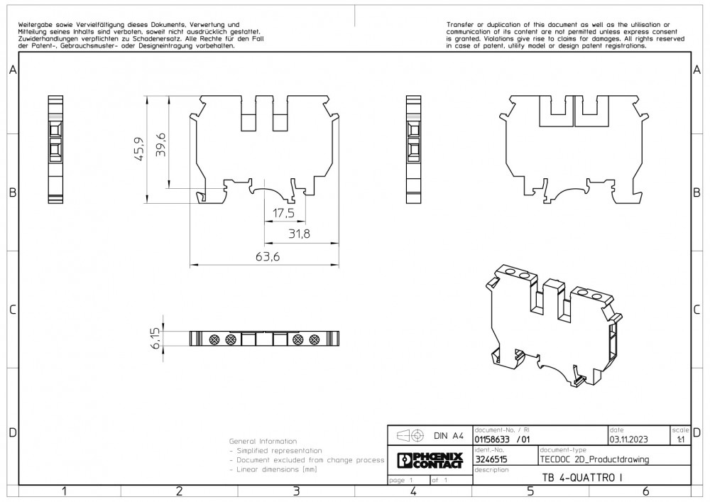 Phoenix Contact TB 4-QUATTRO I technical document preview