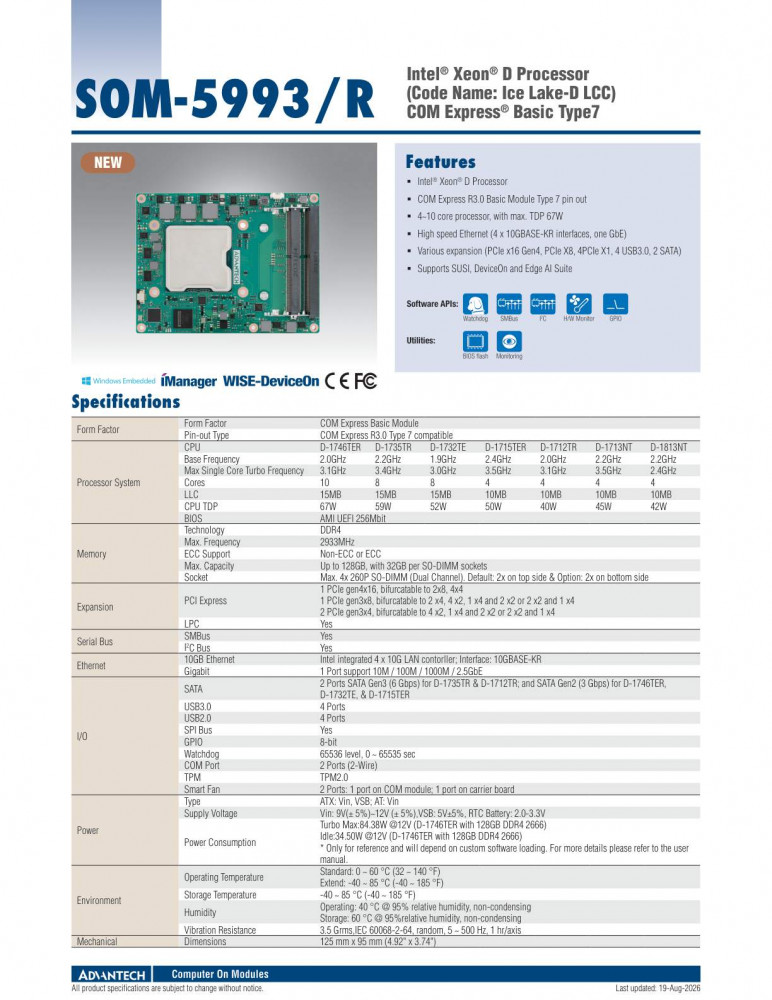 SOM-5993 product documentation page 1