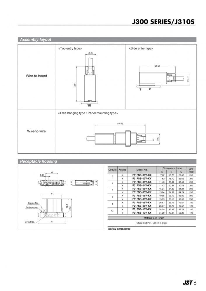 JST J300 series technical document page 6