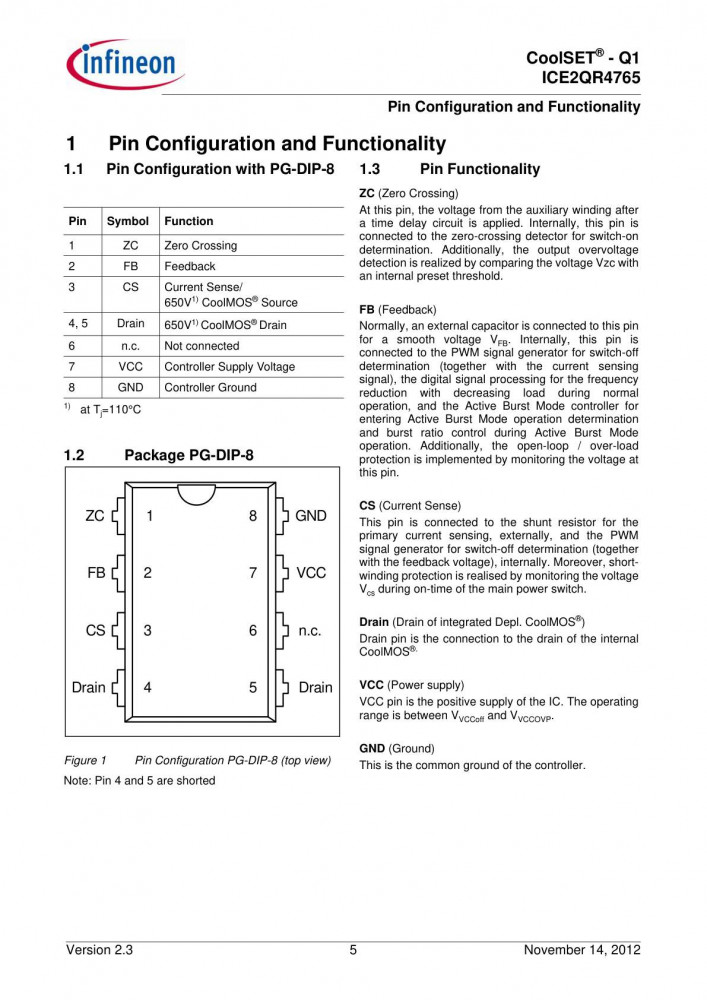 ICE2QR4765 datasheet page 5