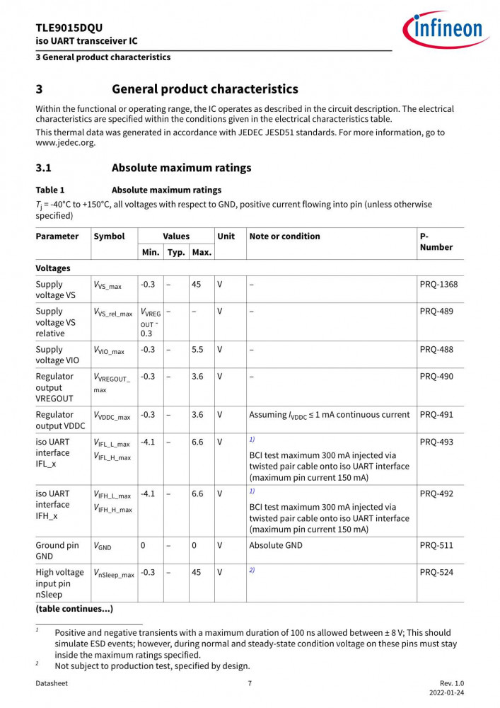 TLE9015DQU datasheet page 7