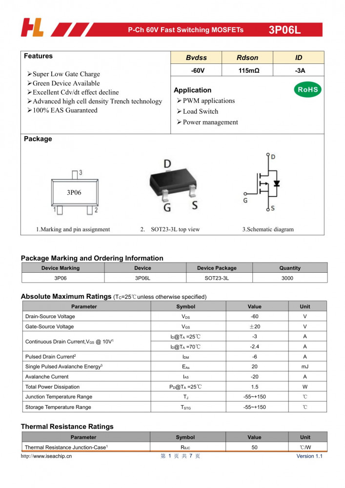 3P06L datasheet page 1