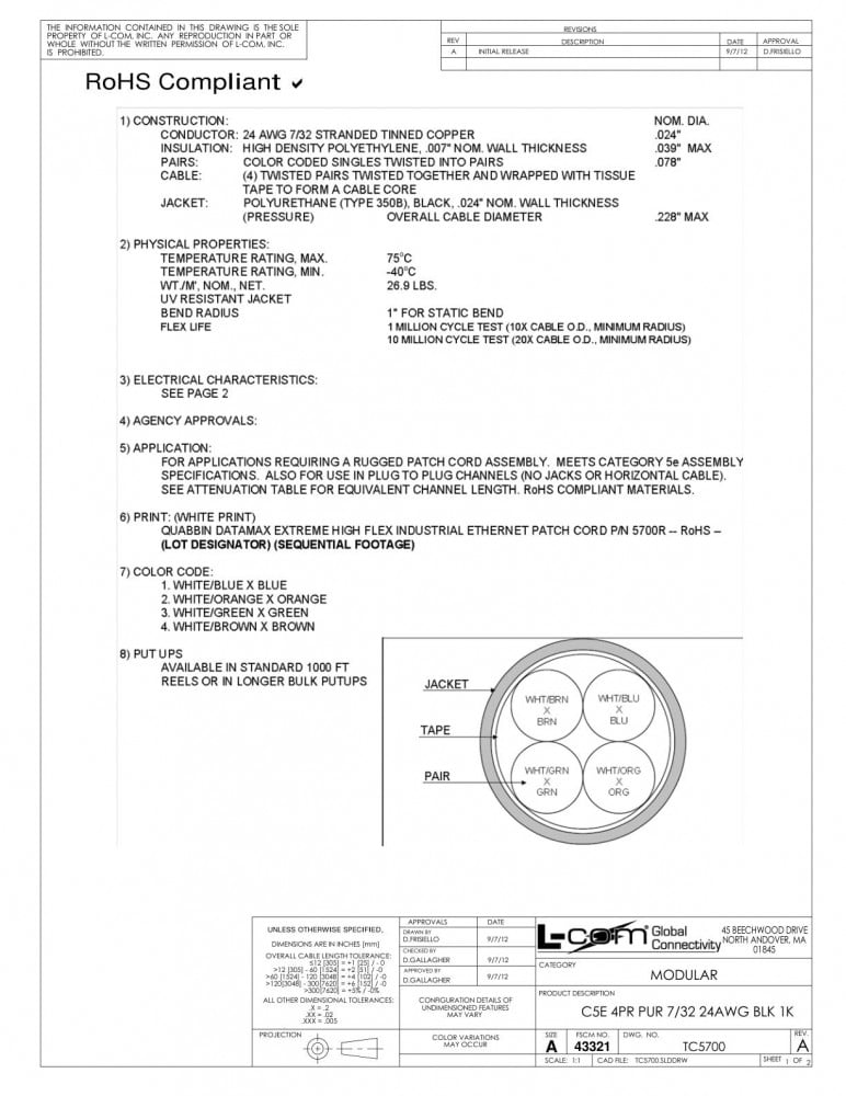 L-com TC5700 product drawing sheet 1