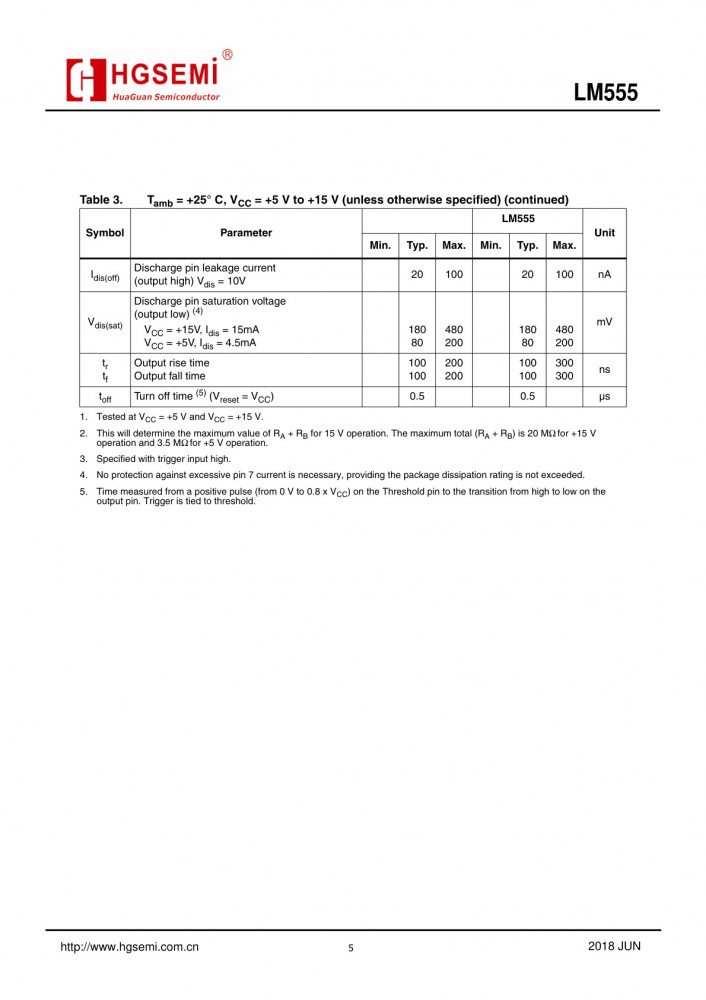 LM555M/TR datasheet page 5