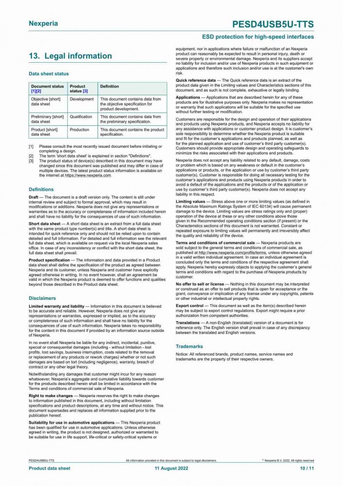 PESD4USB5U-TTSX datasheet page 10
