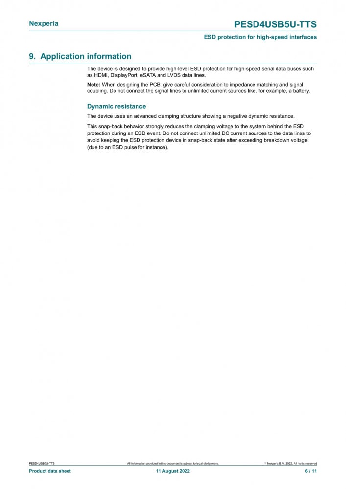 PESD4USB5U-TTSX datasheet page 6