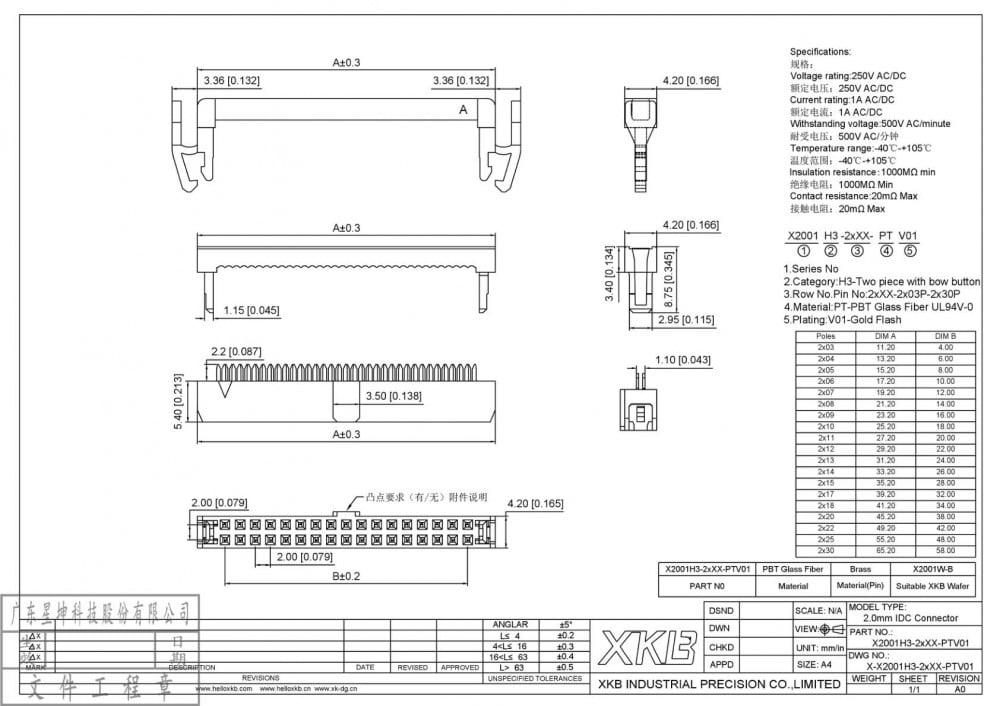 X2001H3-2x10-PTV01 technical drawing preview