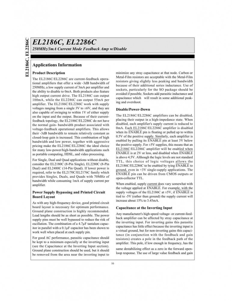 EL2186CS datasheet page 10