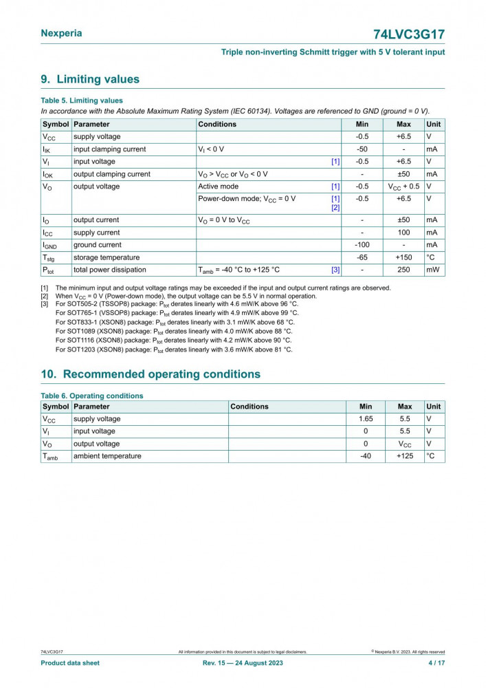 74LVC3G17GS,115 datasheet page 4