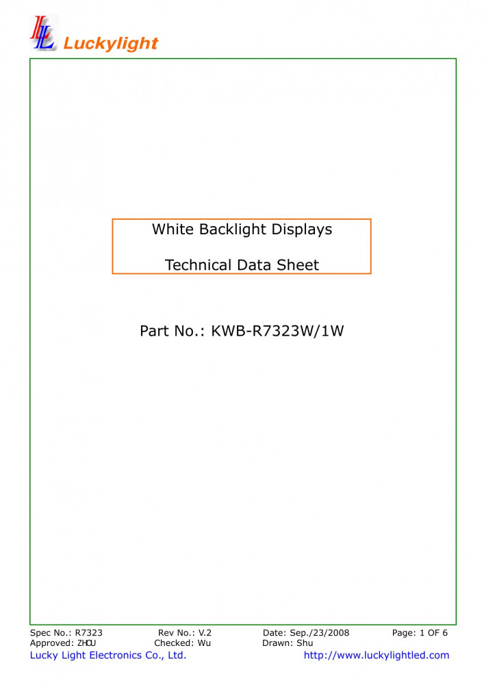 Datasheet page 1