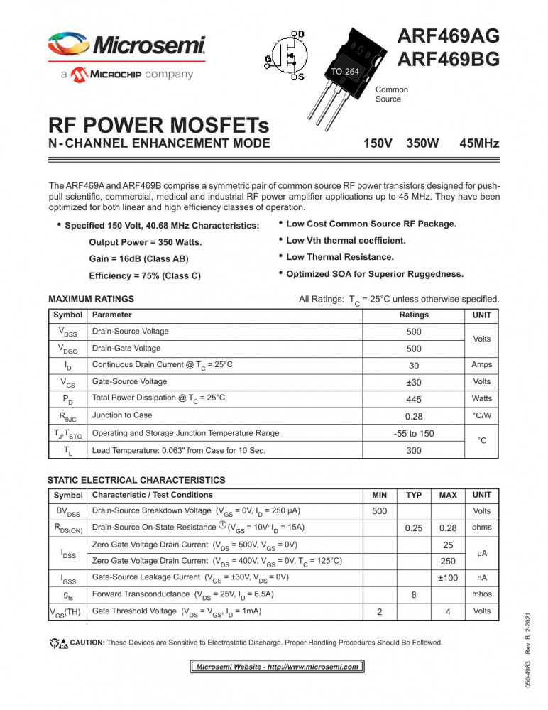 ARF469BG datasheet page 1