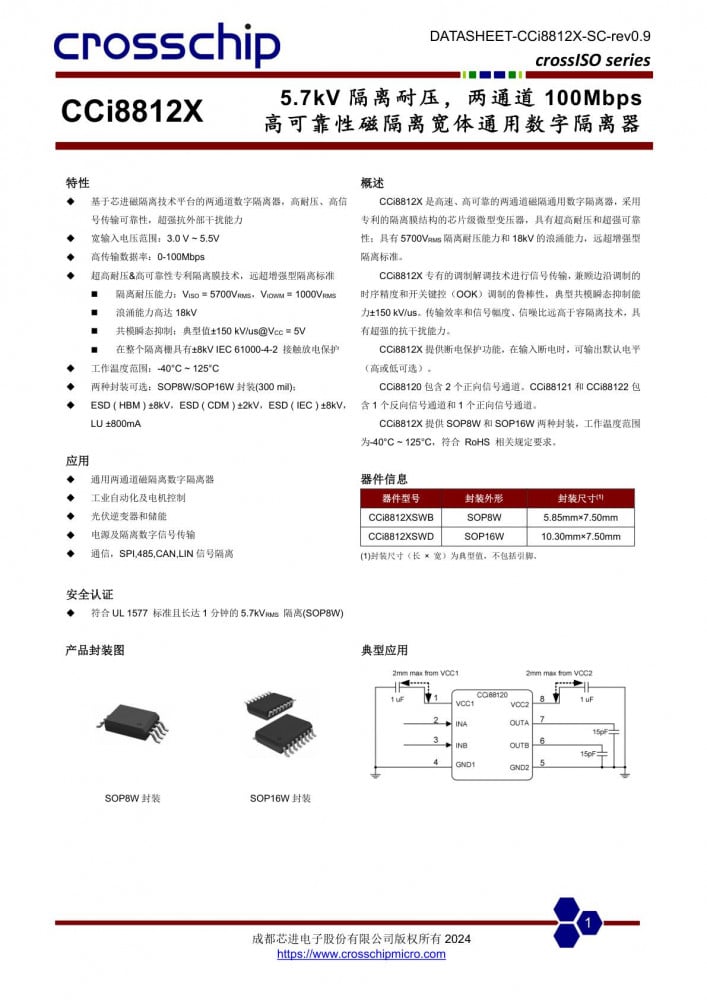 CCi88121SWB-EHXH datasheet page 1