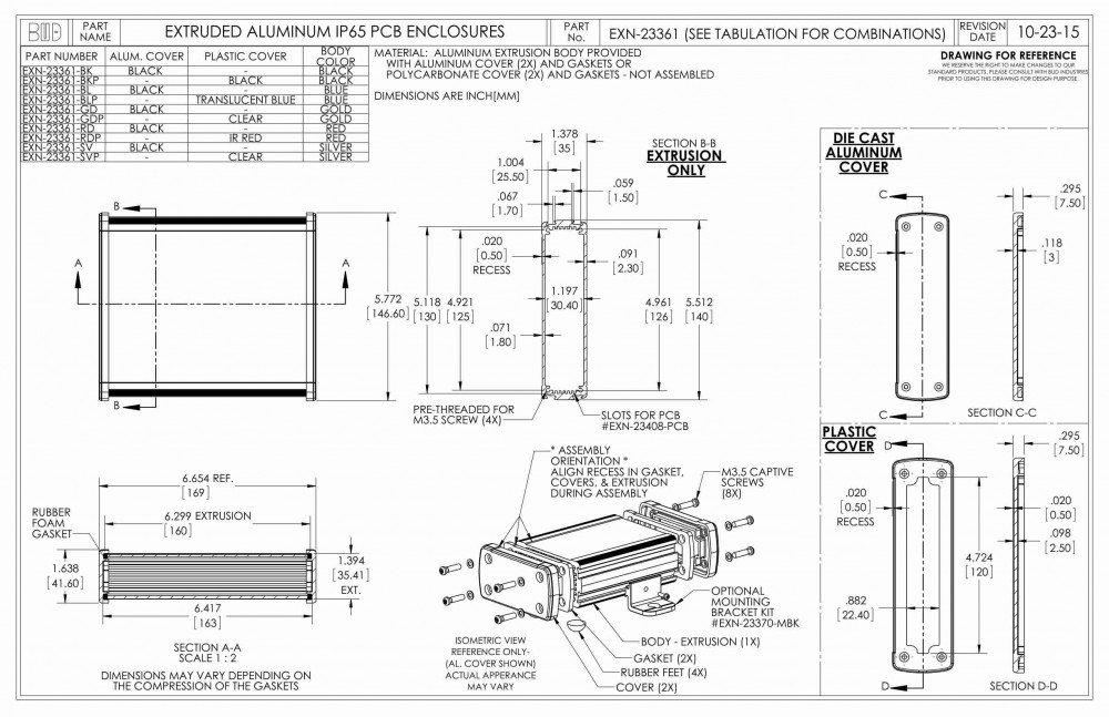 EXN-23361 enclosure drawing reference