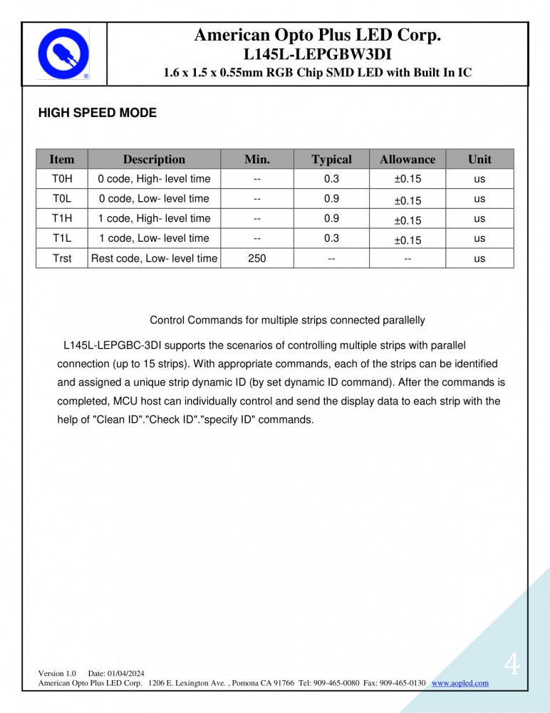 L145L-LEPGBW3DI datasheet page 4