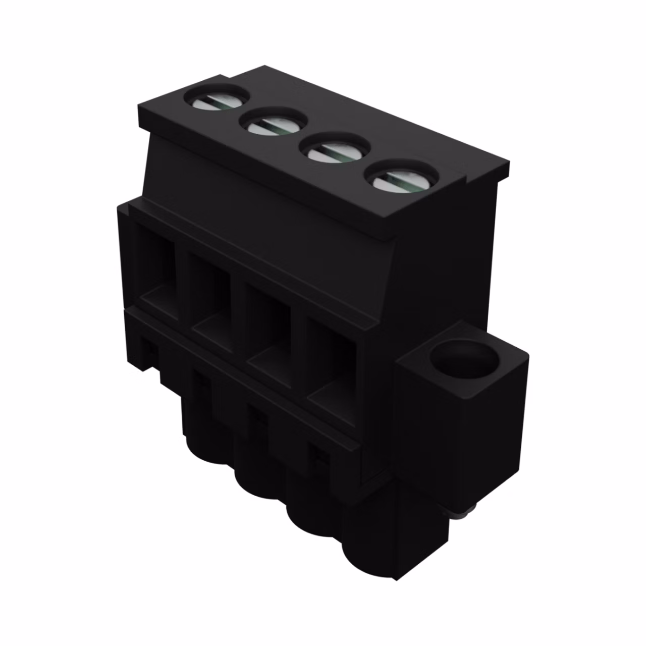 5.00mm Pitch Eurostyle Vertical Plug, with Retention Screws and Standard Imprinting, Rear Wire Entry, Black, 4 Circuits for sale