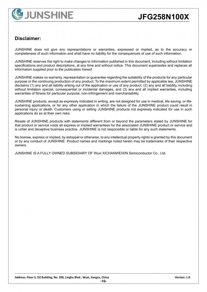 JFG258N100X datasheet page 10