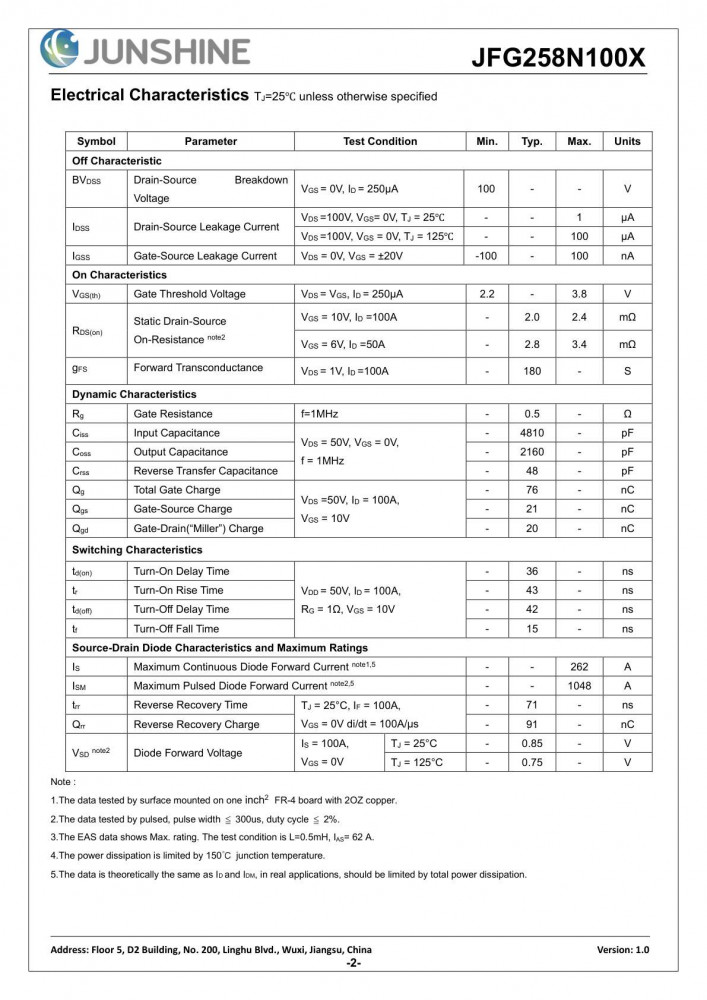 JFG258N100X datasheet page 2