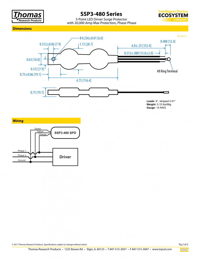 SSP3-480 product document, page 2
