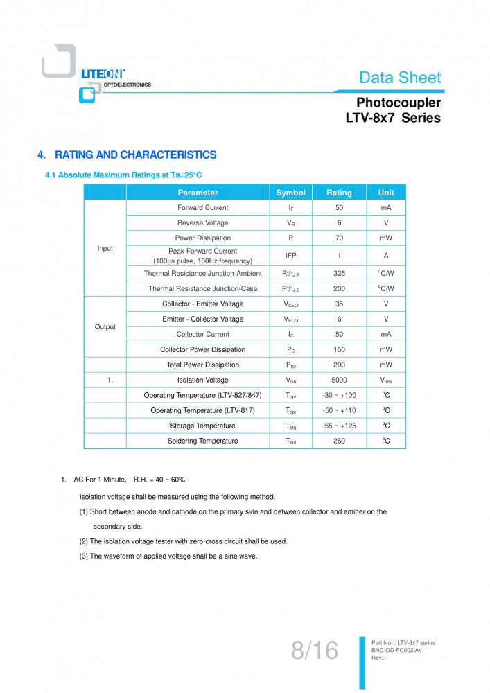 LTV-817 datasheet page 9