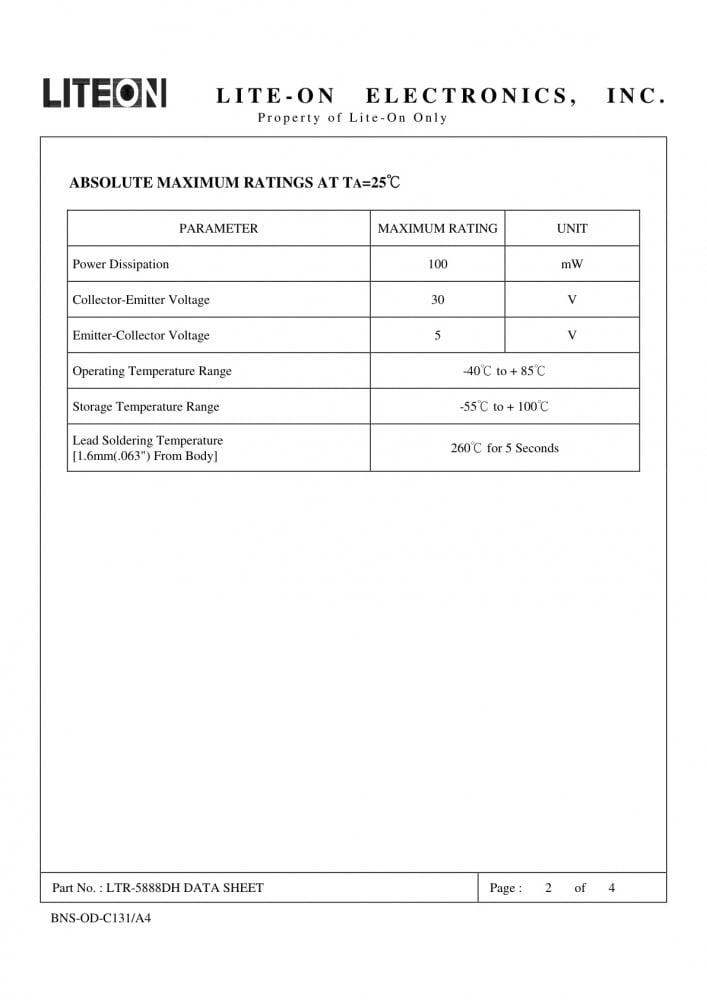 LTR-5888DH datasheet page 3