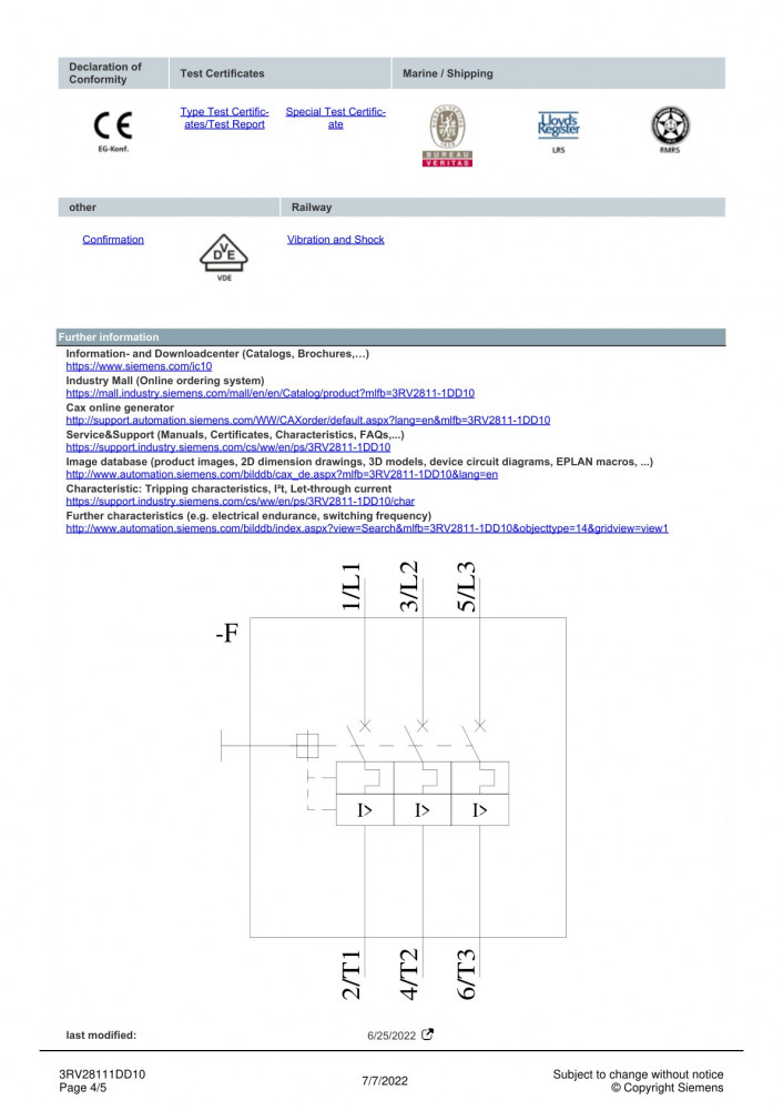3RV28111DD10 technical document page 4