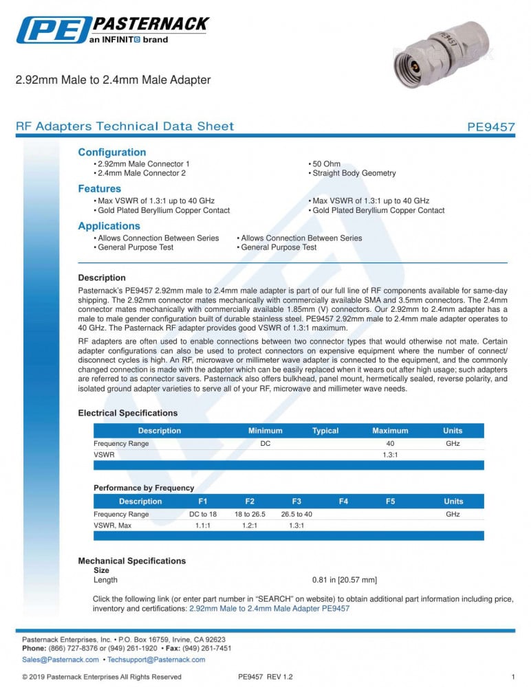 PE9457 technical document page 1