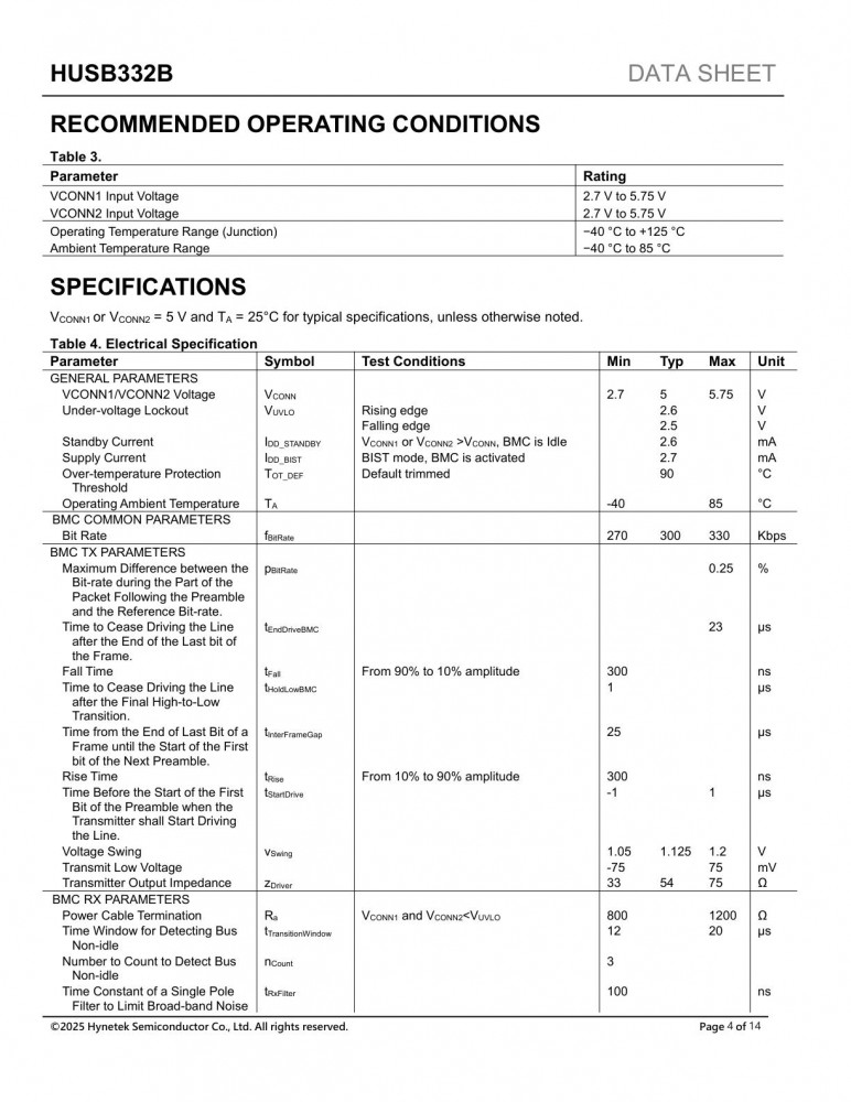 HUSB332B datasheet page 4