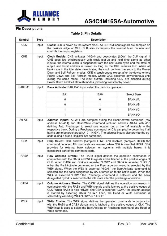 AS4C4M16SA datasheet page 5