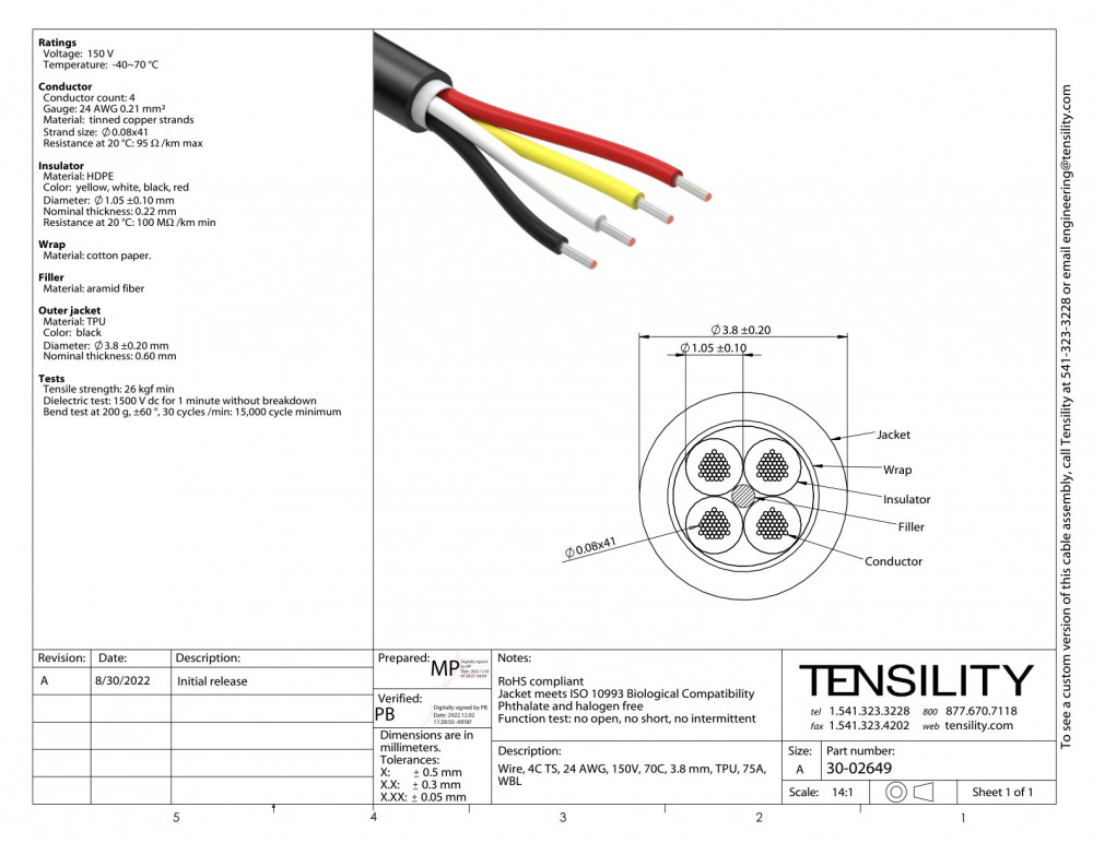 Tensility International 30-02649 product specification drawing page